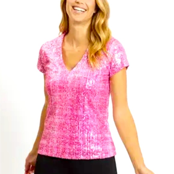 Jude Connally | Tops | Nwt Jude Connally Winnie Plaid Pink Rose Sequin ...